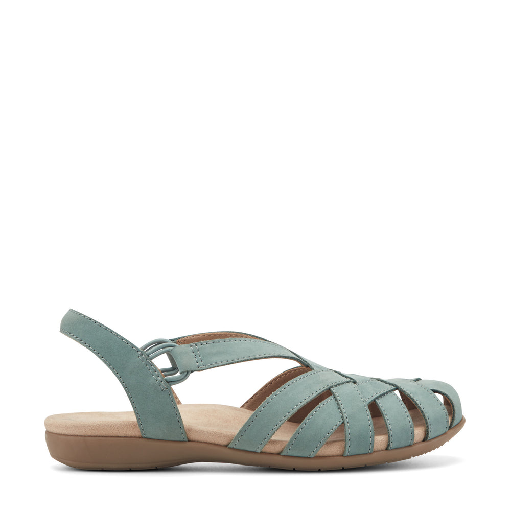 Women's Berri Woven Casual Round Toe Slip-on Sandals - Green Leather ...