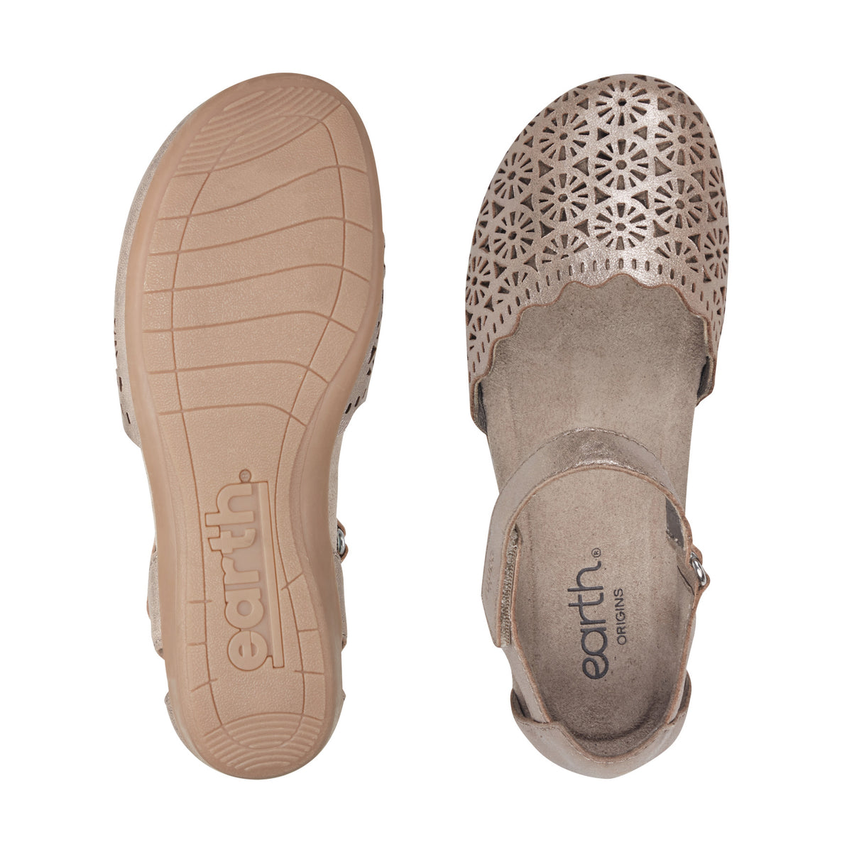 Women's Bronnie Casual Slip-On Perforated Sandals - Rose Gold Leather ...