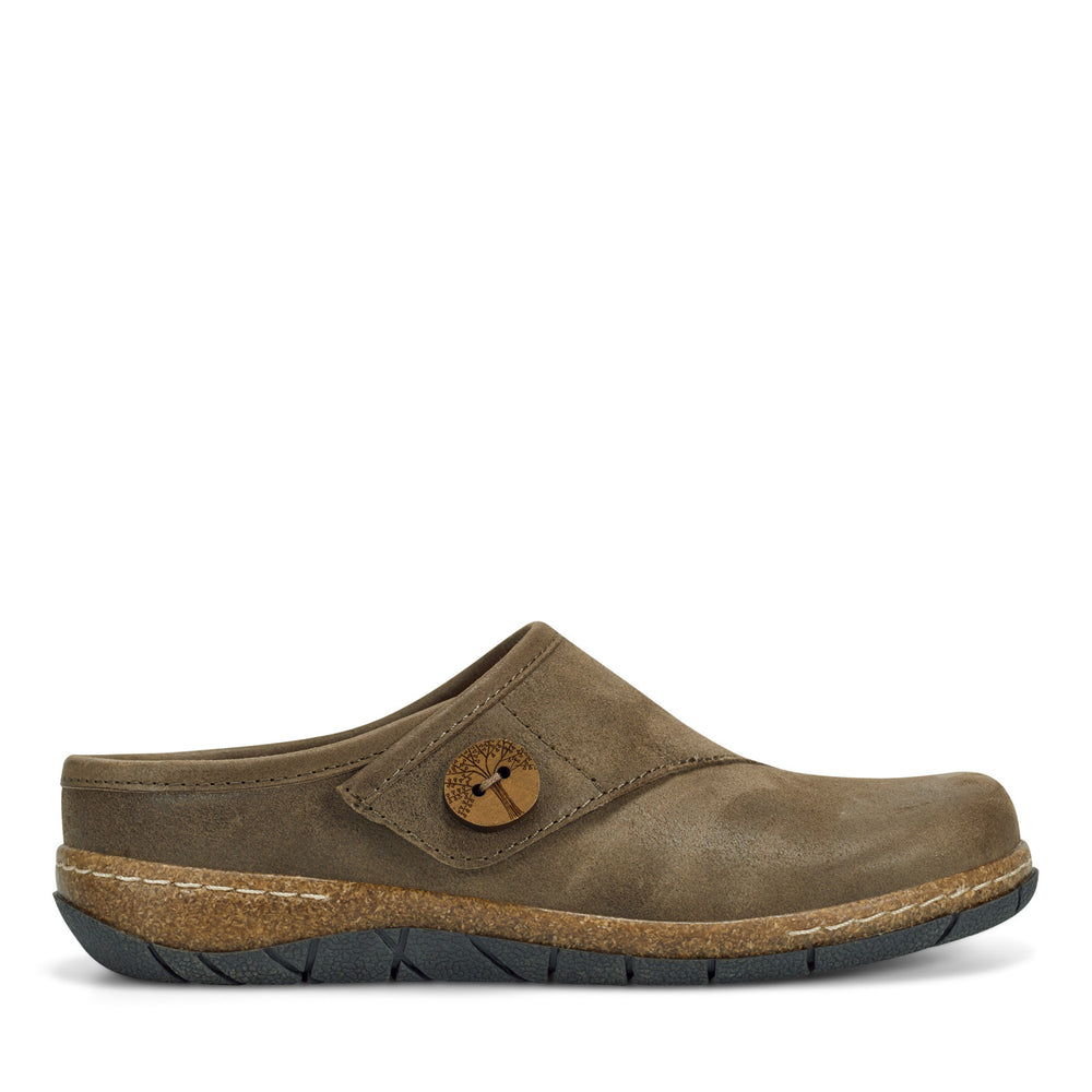 Women's Ezra Slip-On Clogs - Dark Green Leather | earth® shoes