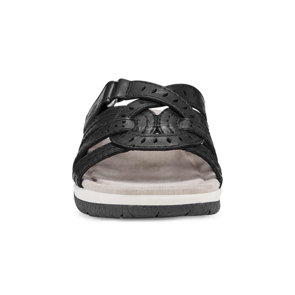 Women's Sassoni Strappy Casual Slip-On Flat Sandals - Black | earth® shoes