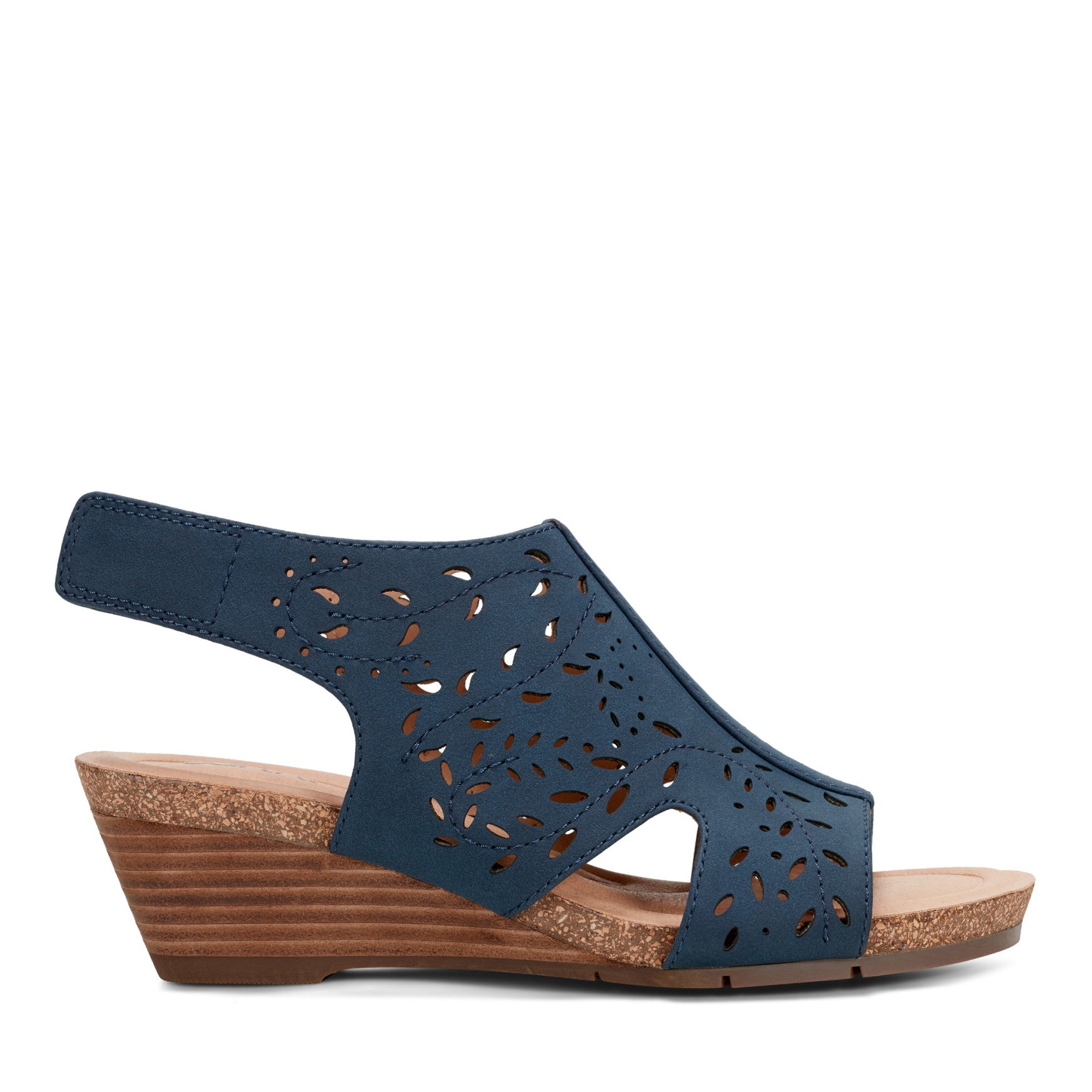 Women's Halin Round Toe Casual Slingback Wedge Sandals - Dark Blue ...