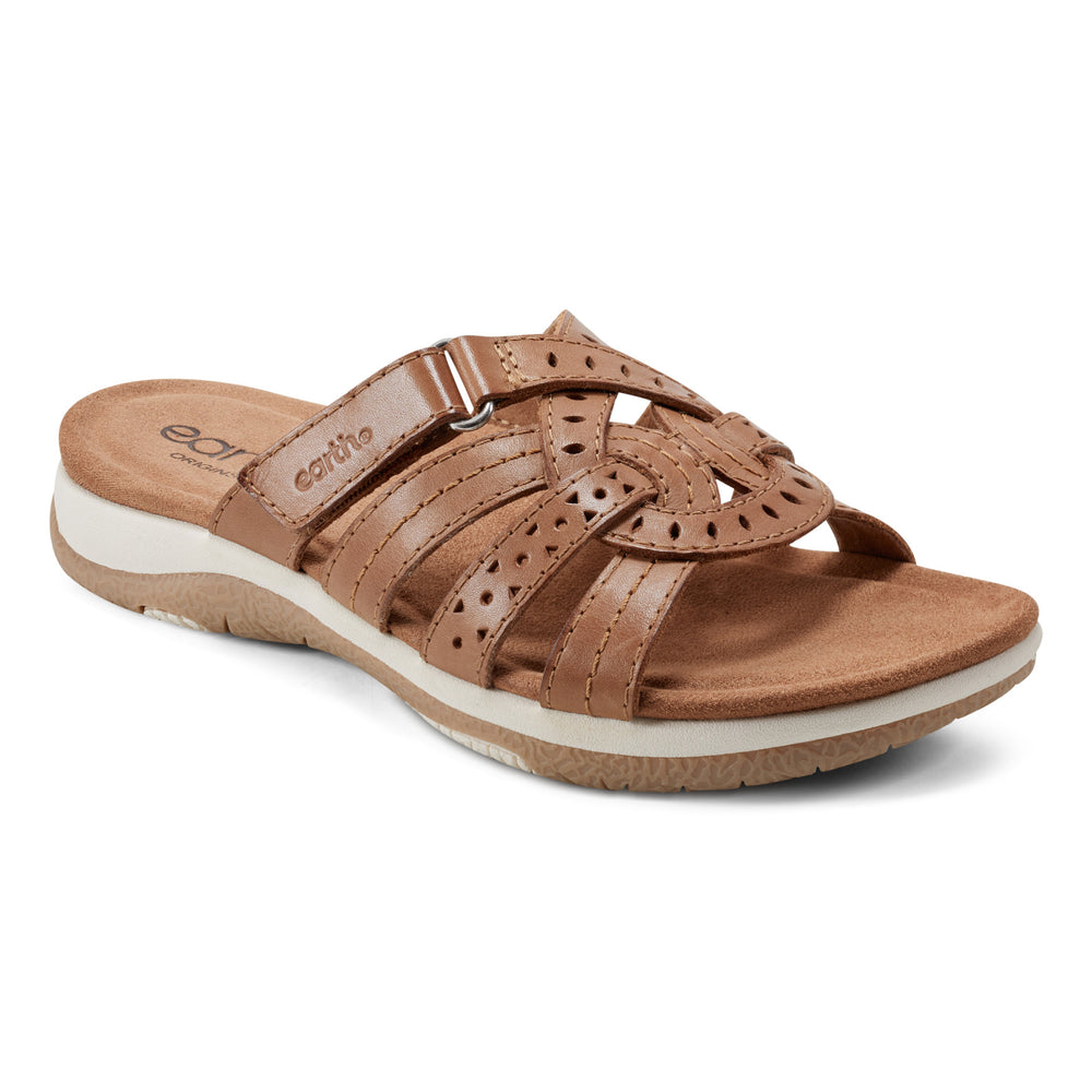Women's Sassoni Strappy Casual Slip-On Flat Sandals - Medium Natural ...