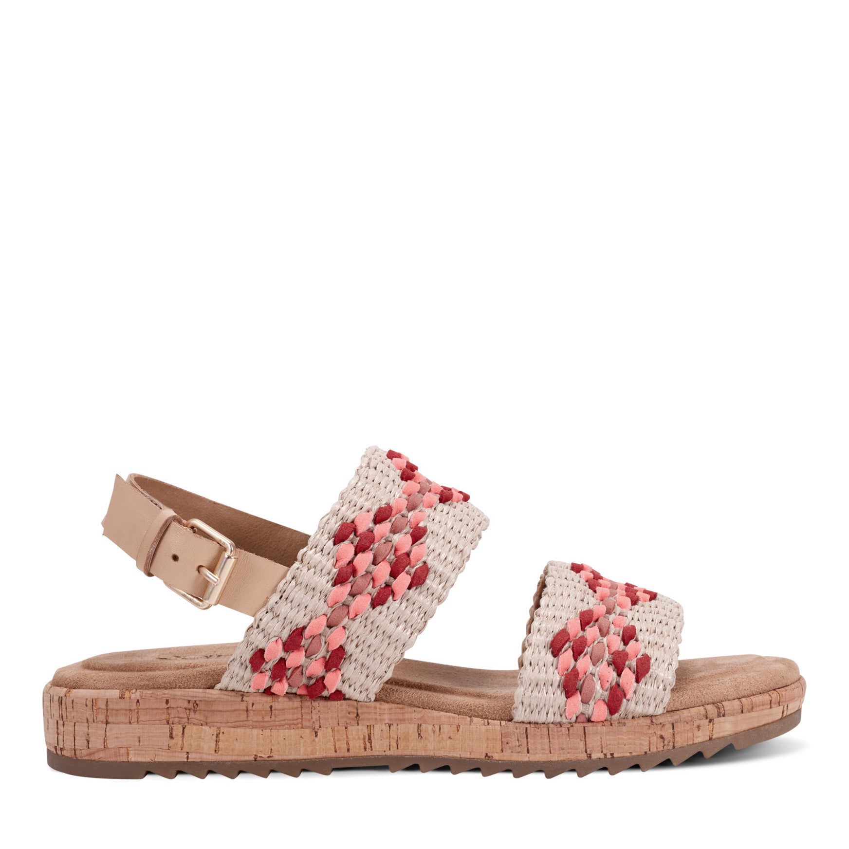 Women's Patricia Open Toe Slingback Casual Sandals - Natural/Pink ...