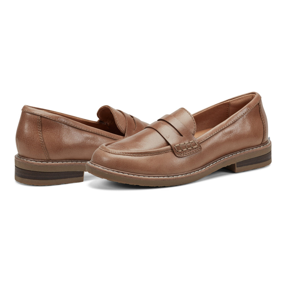 Women's Javas Slip-on Penny Loafers - Light Brown Leather | earth® shoes