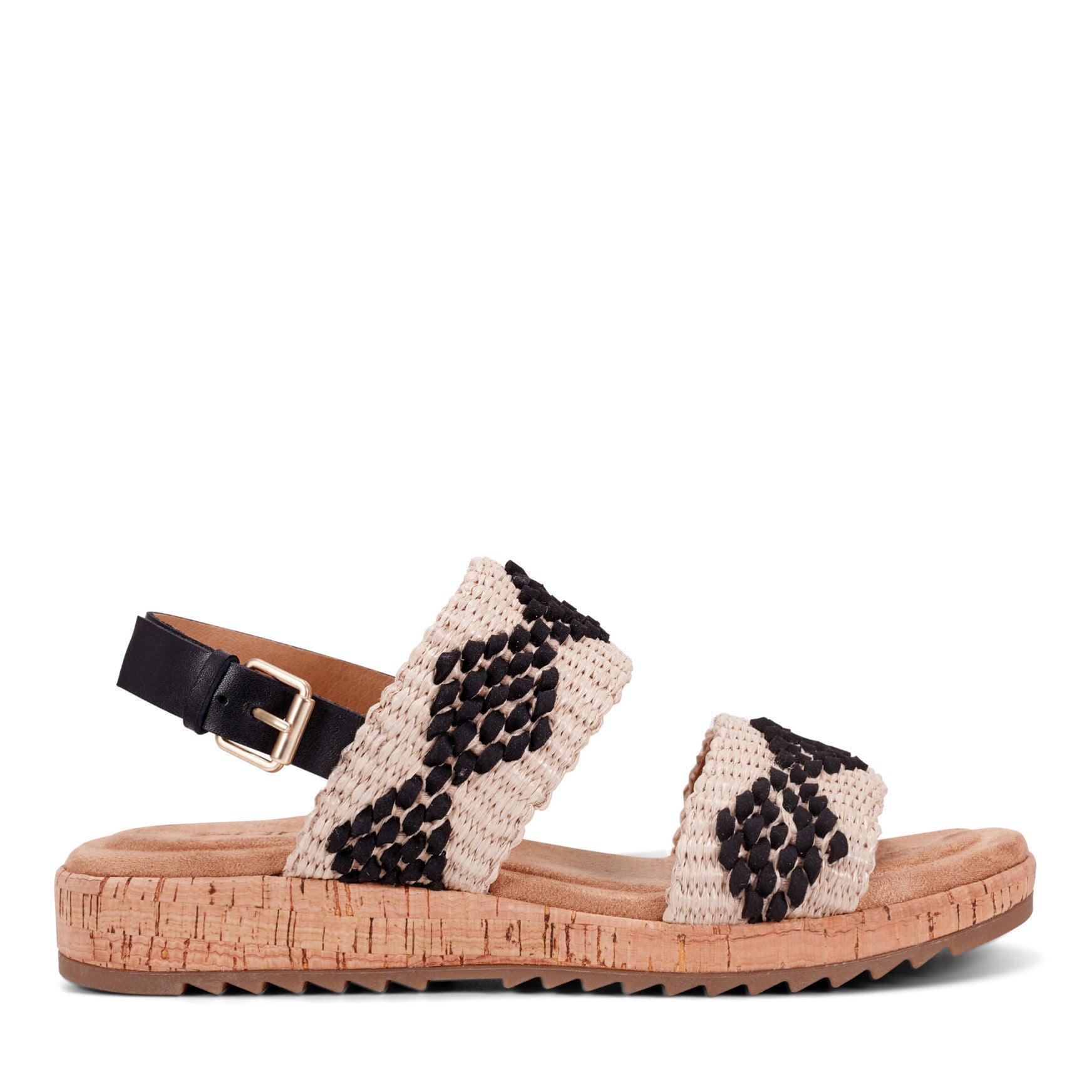 Women's Patricia Open Toe Slingback Casual Sandals - Natural/Black ...