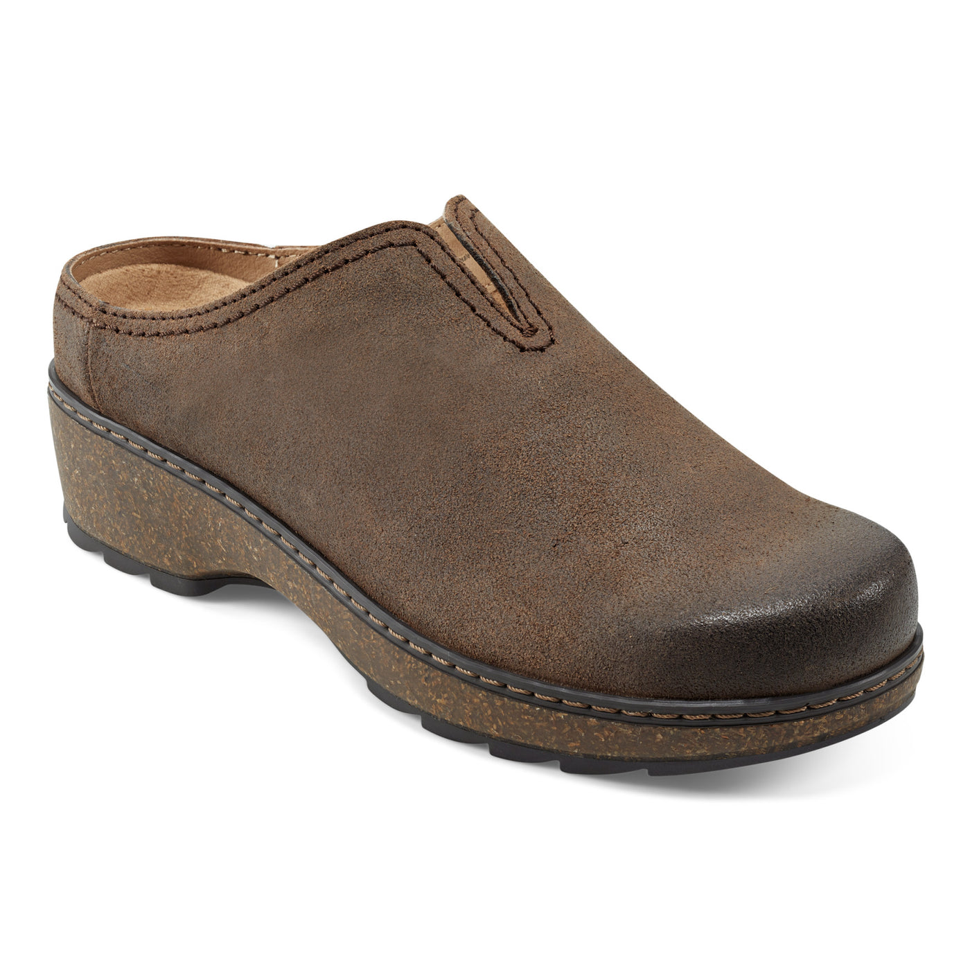 Women's Kolia Round Toe Slip-on Casual Clogs - Dark Brown Suede | earth ...