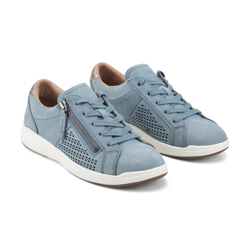 Women's Netta Round Toe Casual Lace-up Sneakers - Medium Blue | earth ...